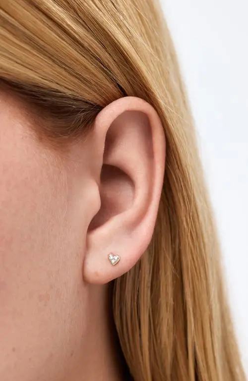 ANA LUISA Solid Yellow Diamond Heart Flatback Single Stud
