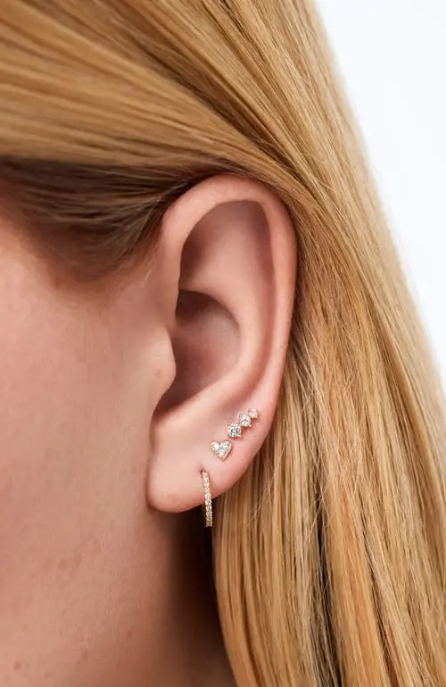 ANA LUISA Solid Yellow Diamond Heart Flatback Single Stud