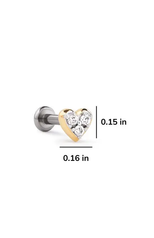 ANA LUISA Solid Yellow Diamond Heart Flatback Single Stud