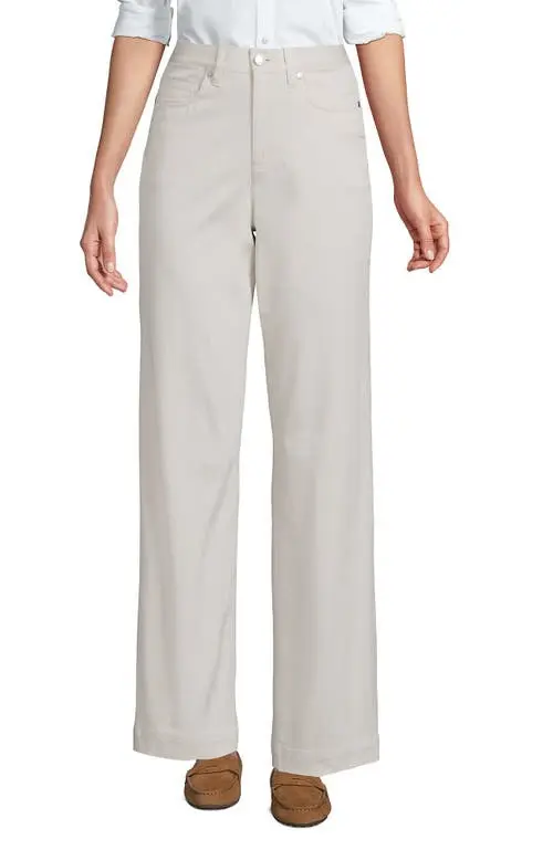 LANDS' END High Rise Wide Leg Chino Pants