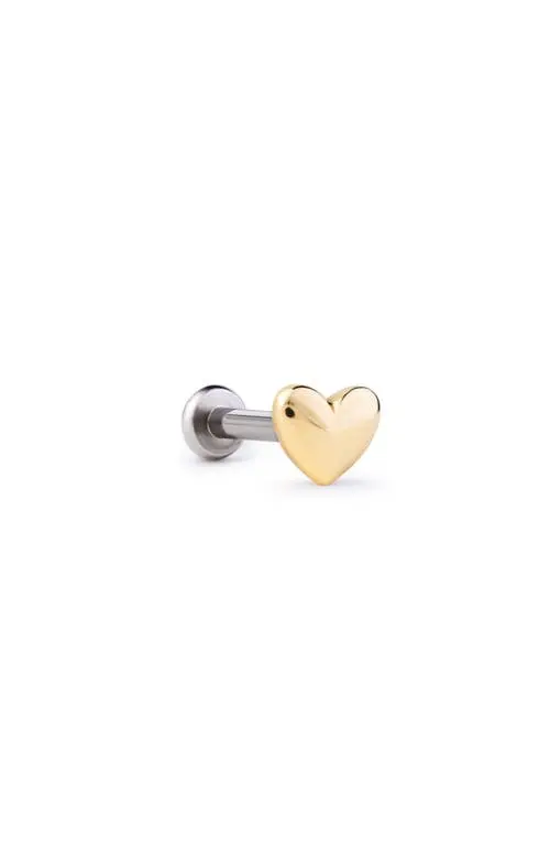ANA LUISA Solid Yellow Heart Flatback Single Stud Earring