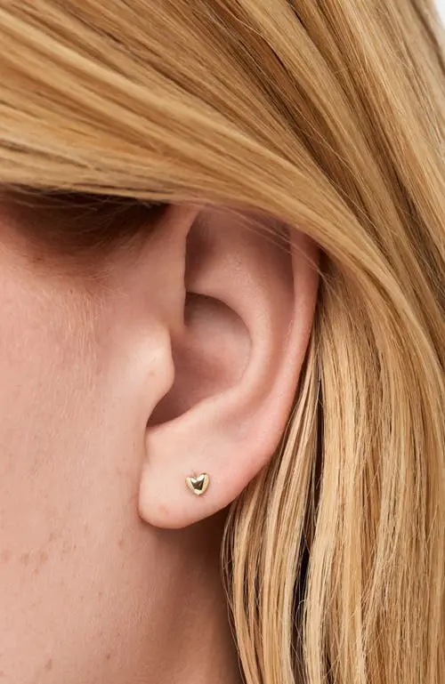 ANA LUISA Solid Yellow Heart Flatback Single Stud Earring