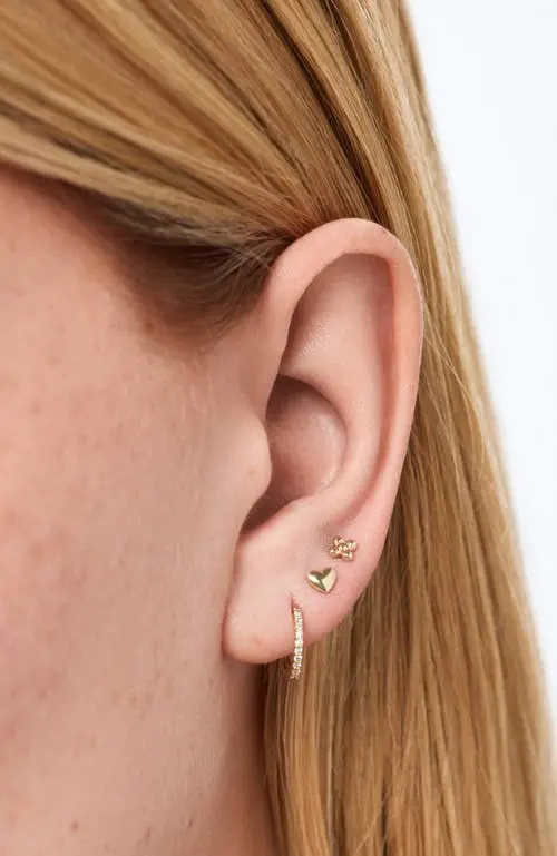 ANA LUISA Solid Yellow Heart Flatback Single Stud Earring