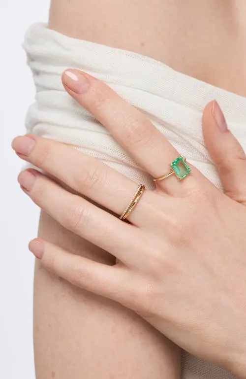 ANA LUISA Solid Yellow Gold Sapphire Spritz Ring