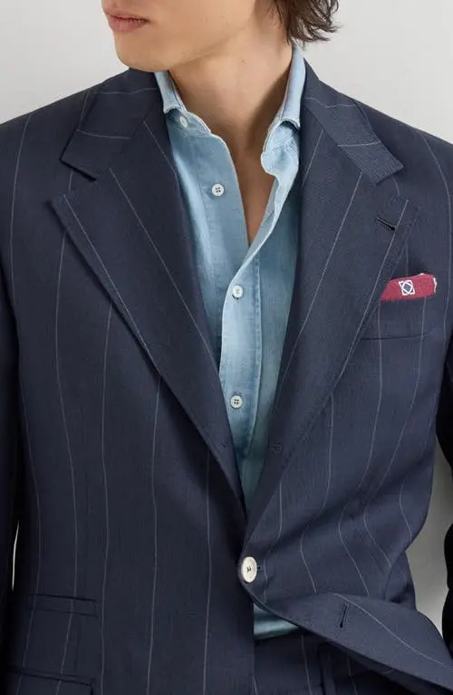 Brunello Cucinelli Virgin Wool Chalk Stripe Tailor Blazer
