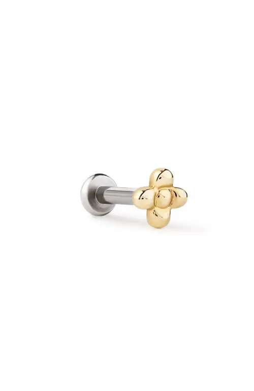 ANA LUISA Puffy Flower Yellow Flatback Single Stud