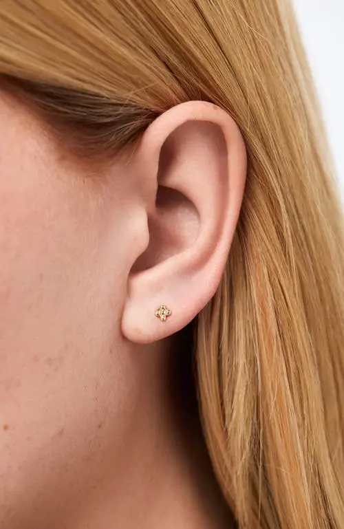 ANA LUISA Puffy Flower Yellow Flatback Single Stud