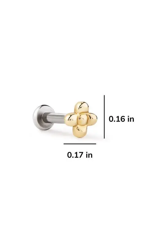 ANA LUISA Puffy Flower Yellow Flatback Single Stud