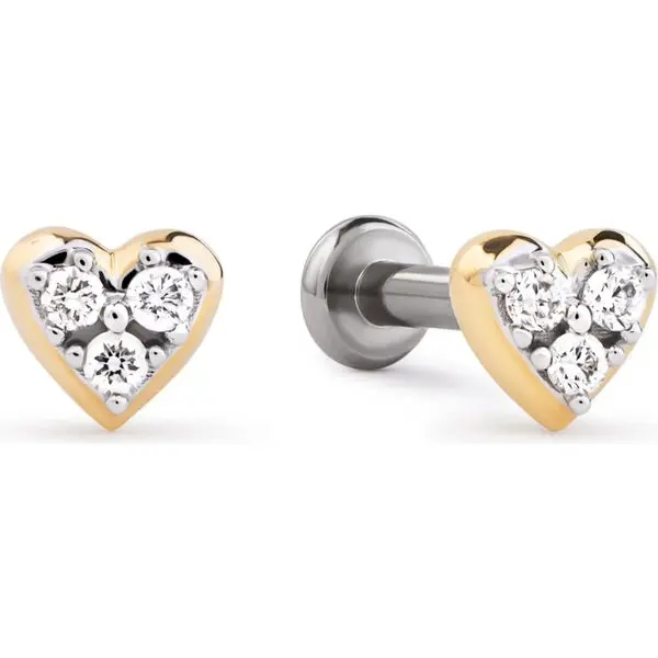 ANA LUISA Solid Yellow Diamond Heart Flatback Stud
