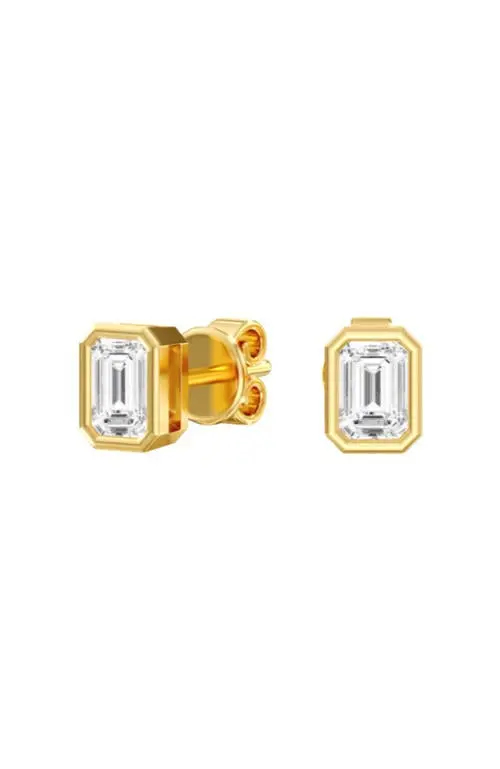 EVERLEE Emerald Bezel Lab Diamond Studs In 14k Gold - Yellow
