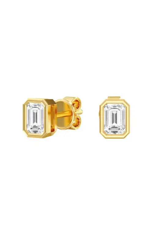 EVERLEE Emerald Bezel Lab Diamond Studs In 14k Gold - Yellow