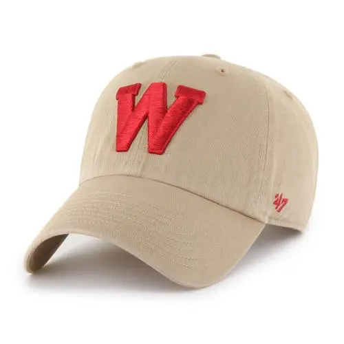 '47 47 Wisconsin Badgers Vault Clean Up Adjustable Hat - Khaki