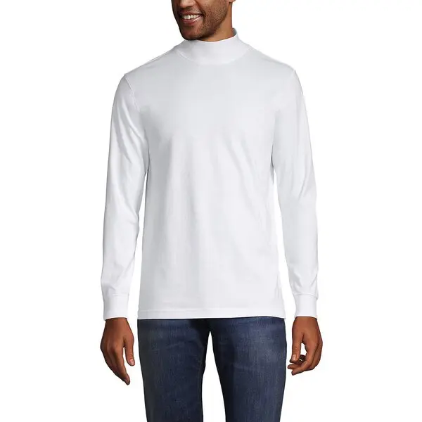 LANDS' END Super-t Mock Turtleneck - White