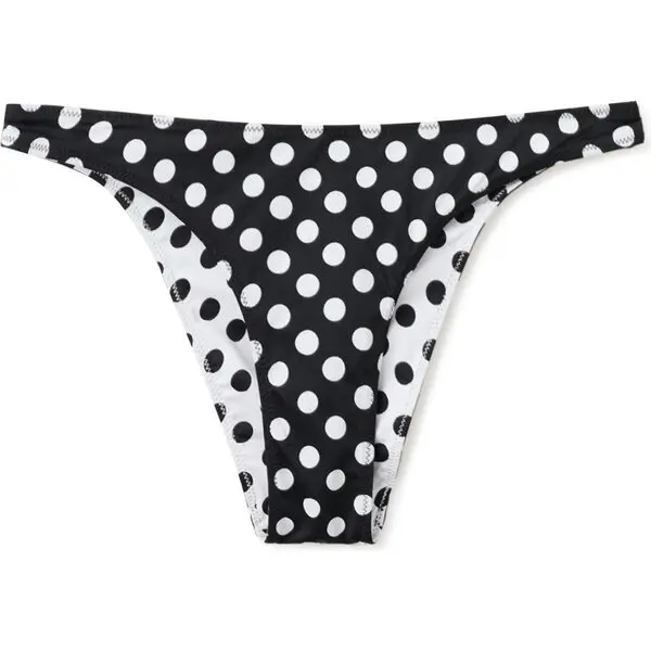 Mango Reversible Polka Dot Bikini Bottoms - Black
