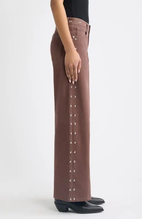 FADE OUT LOUD Studded Low Rise Wide Leg Jeans