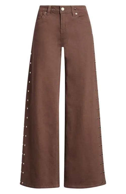 FADE OUT LOUD Studded Low Rise Wide Leg Jeans