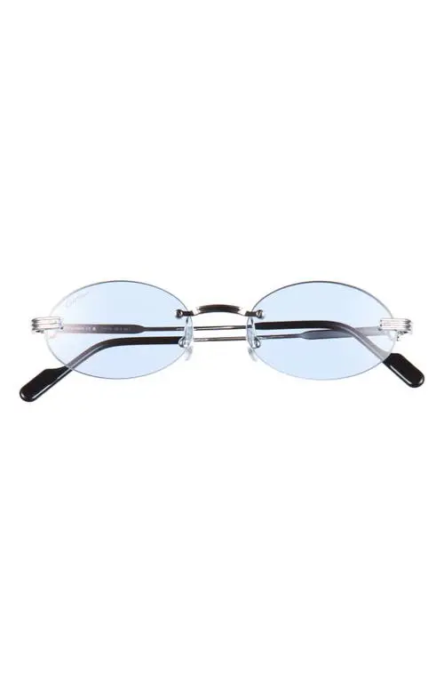 Cartier Ct0615s Rimless Oval Sunglasses - Silver