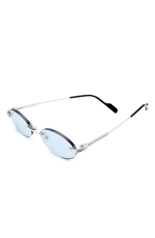 Cartier Ct0615s Rimless Oval Sunglasses - Silver