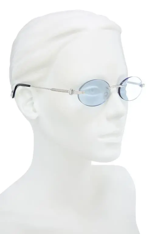 Cartier Ct0615s Rimless Oval Sunglasses - Silver