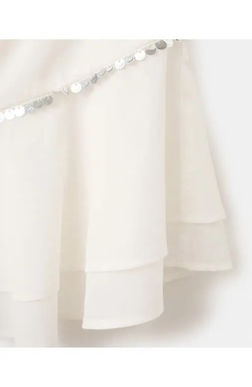 Mango Ruffled Halterneck Dress With Sequined Trim