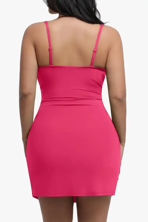 POPILUSH Sculpting Mini Dress With Deep V-neck And Side Slit