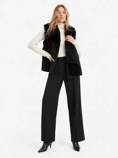 MINE BILGI Dolce Shearling Midi Vest