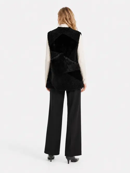 MINE BILGI Dolce Shearling Midi Vest