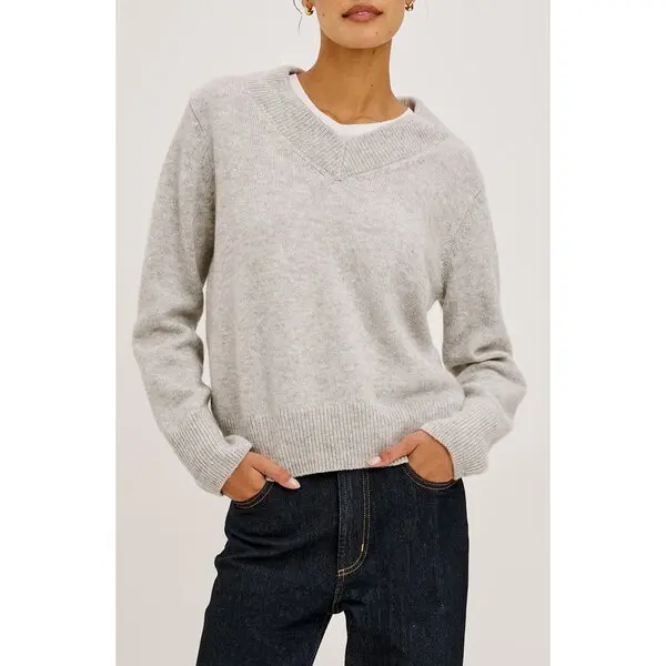 Rails Lidya V-neck Sweater Relaxed Fit, Long Sleeve