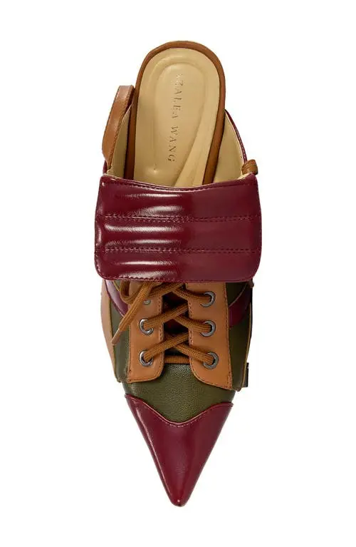 AZALEA WANG Ambre Lace-up Pointed Toe Bootie