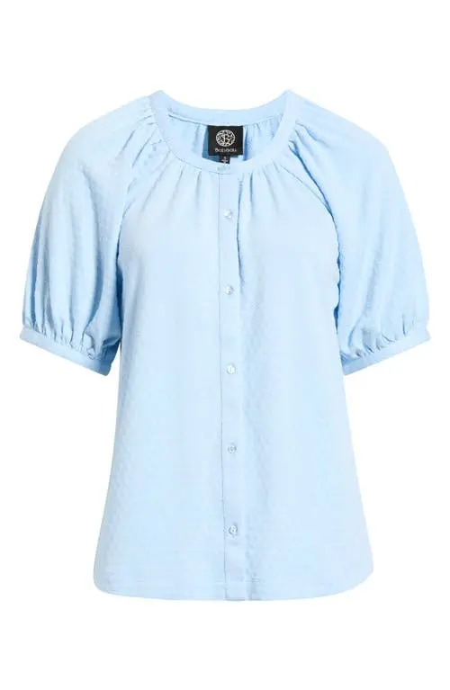 Bobeau Puff Sleeve Button-up Top