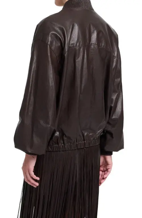 TWP Bubble Hem Leather Bomber Jacket