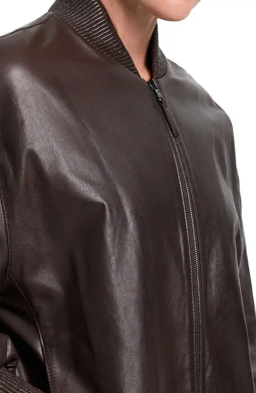 TWP Bubble Hem Leather Bomber Jacket