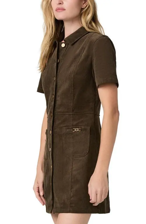 Paige Clementine Corduroy Shirt Dress With Goldtone Hardware