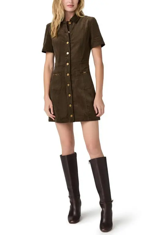 Paige Clementine Corduroy Shirt Dress With Goldtone Hardware