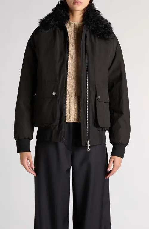 Moncler Shearling Collar Bomber Jacket