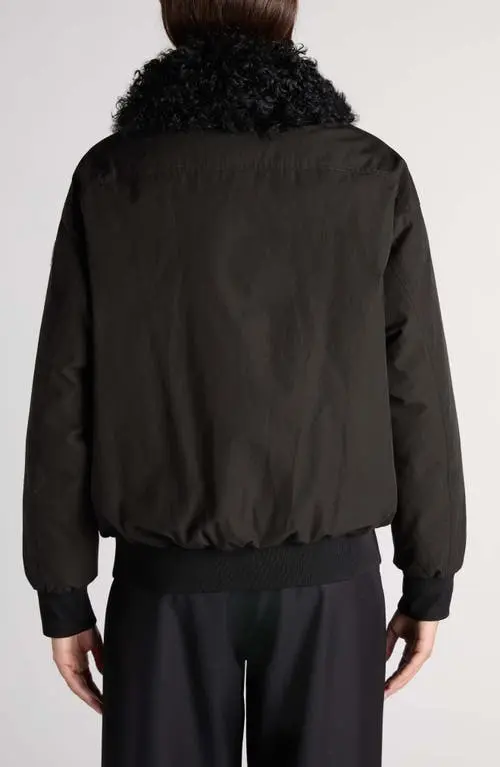 Moncler Shearling Collar Bomber Jacket