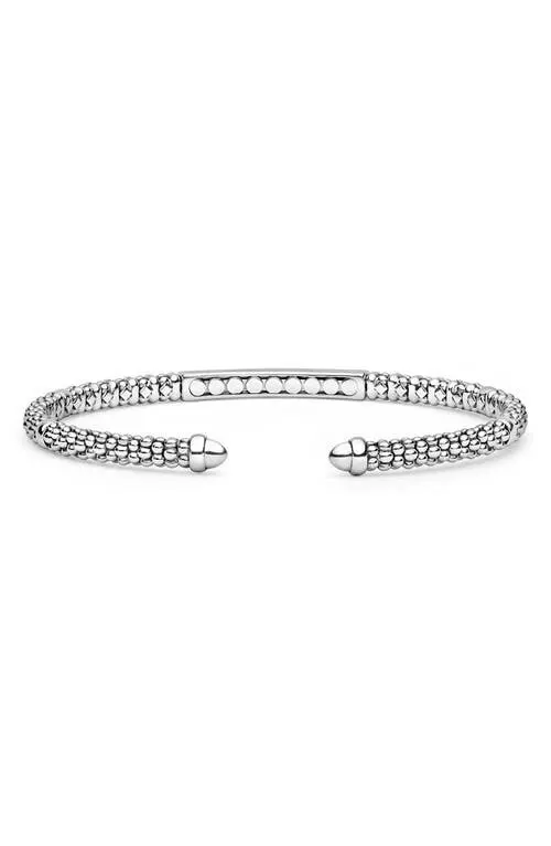 Lagos Caviar Spark Cuff With Diamonds - Sterling Silver