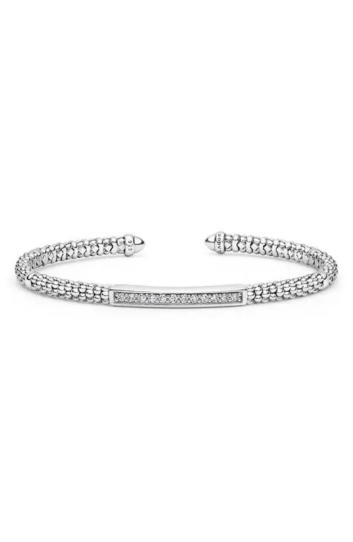 Lagos Caviar Spark Cuff With Diamonds