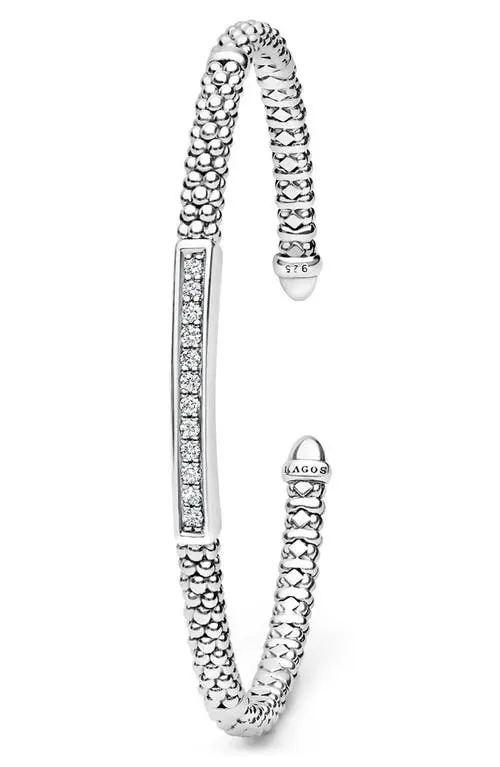 Lagos Caviar Spark Cuff With Diamonds