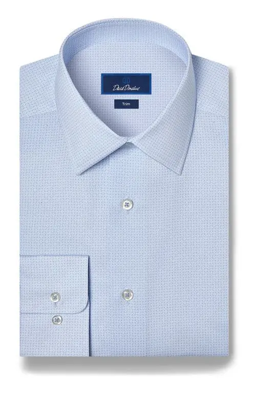 David Donahue Trim Fit Cotton Dress Shirt - Sky