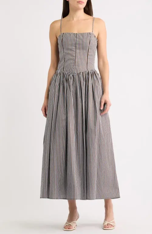 Line & Dot Chandler Fit & Flare Cotton Maxi Dress