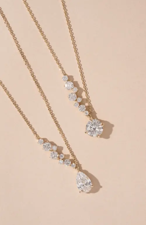 EVERLEE Starlight Asymmetrical Round Lab Diamond Necklace In 14k - 2.00ctw