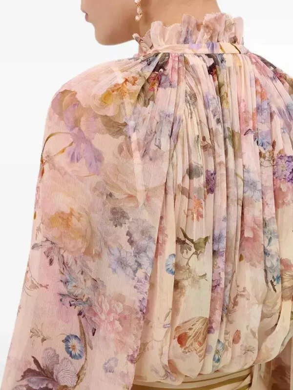 Zimmermann Floral Print Ruffled Blouse