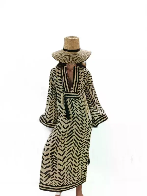 Johanna Ortiz Abstract Print Midi Dress