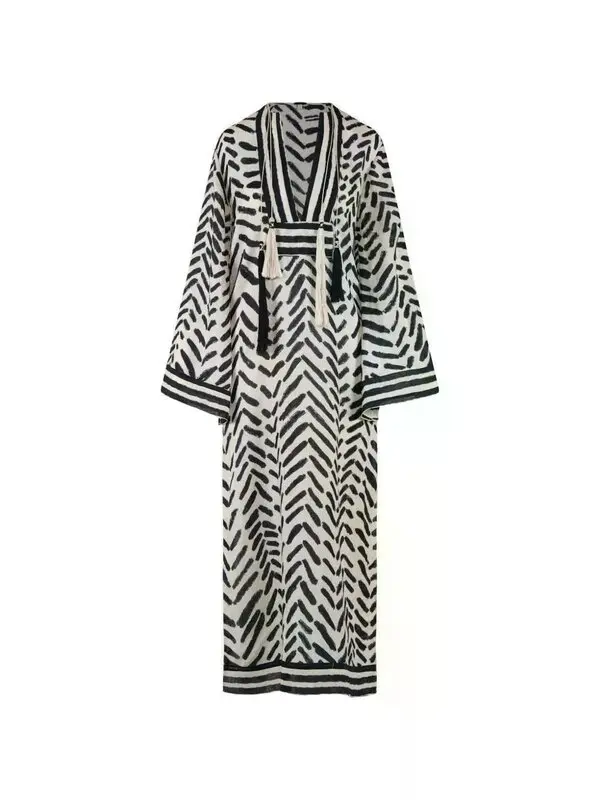 Johanna Ortiz Abstract Print Midi Dress - Neutrals