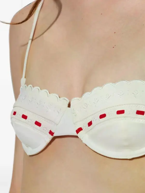 Posse Pia Scalloped-edge Bikini Top - Neutrals
