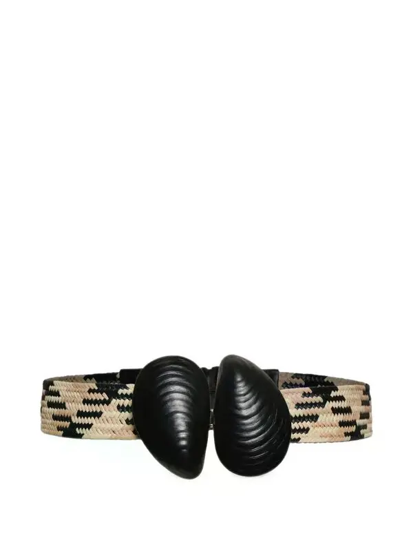 Johanna Ortiz Echoes Of The Frontier Belt With Shell-motif Buckle - Neutrals