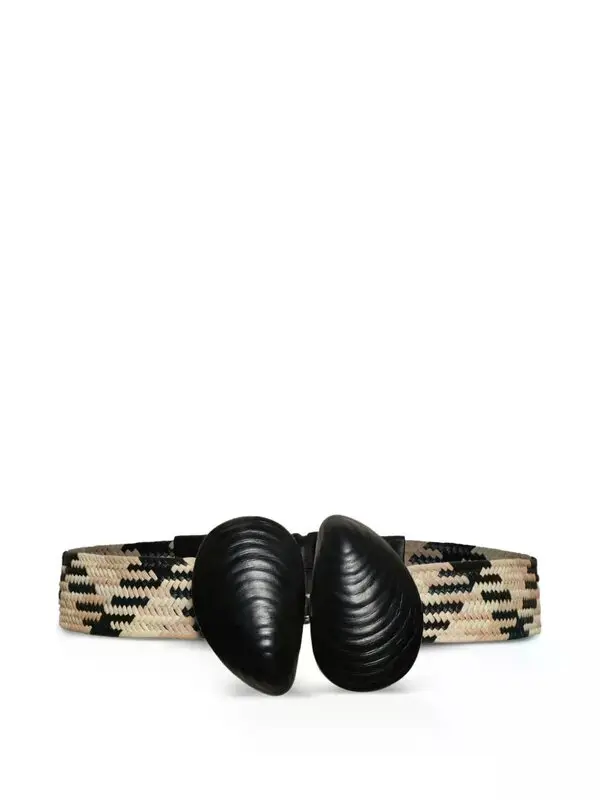 Johanna Ortiz Echoes Of The Frontier Belt With Shell-motif Buckle - Neutrals