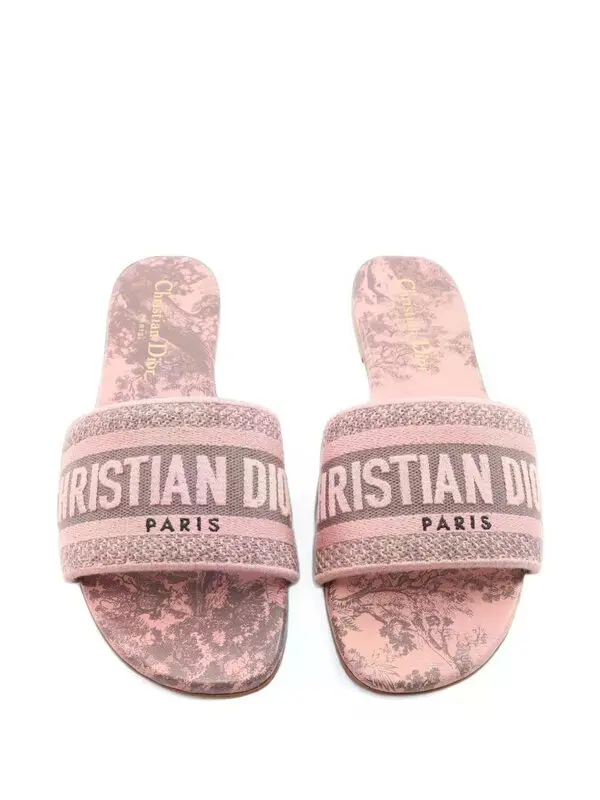 Dior Dway Toile De Jouy Slide Sandals - Pink