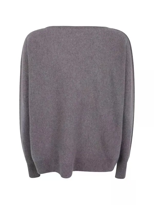 D.exterior Boat Neck Sweater With Chain-link Trim